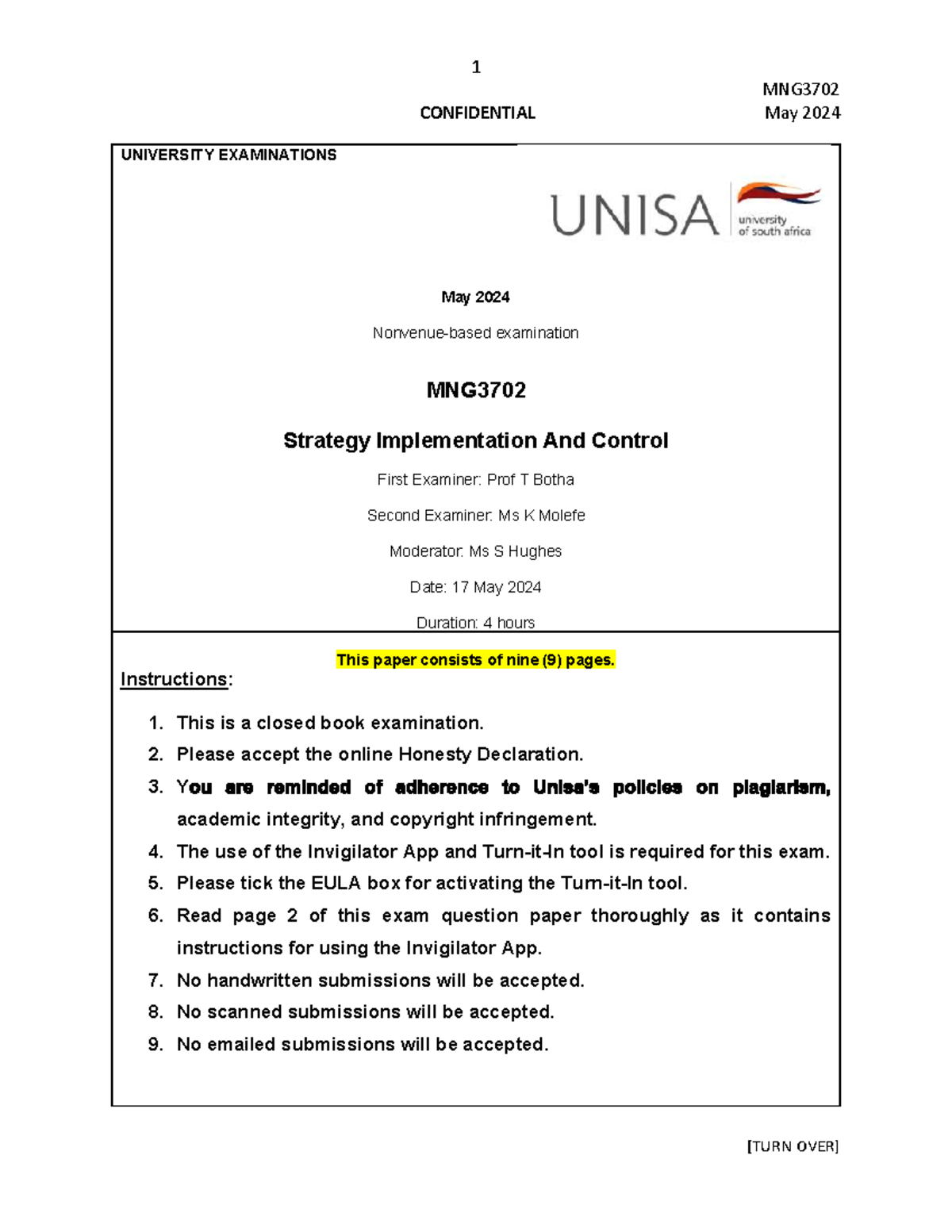 Exam MNG3702 May 2024 Final 17Mayp - MNG CONFIDENTIAL May 2024 ...