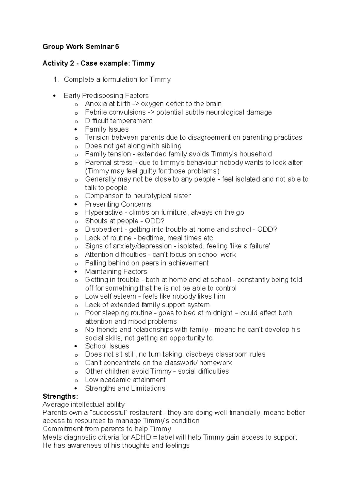 Group Work Seminar 5 - Lecture notes 5 - Group Work Seminar 5 Activity ...