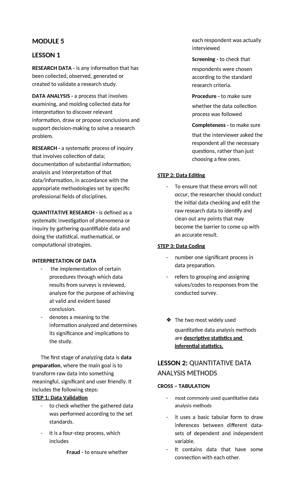 3I'S - 4TH Quarter-2 - MODULE 5 LESSON 1 RESEARCH DATA - is any ...