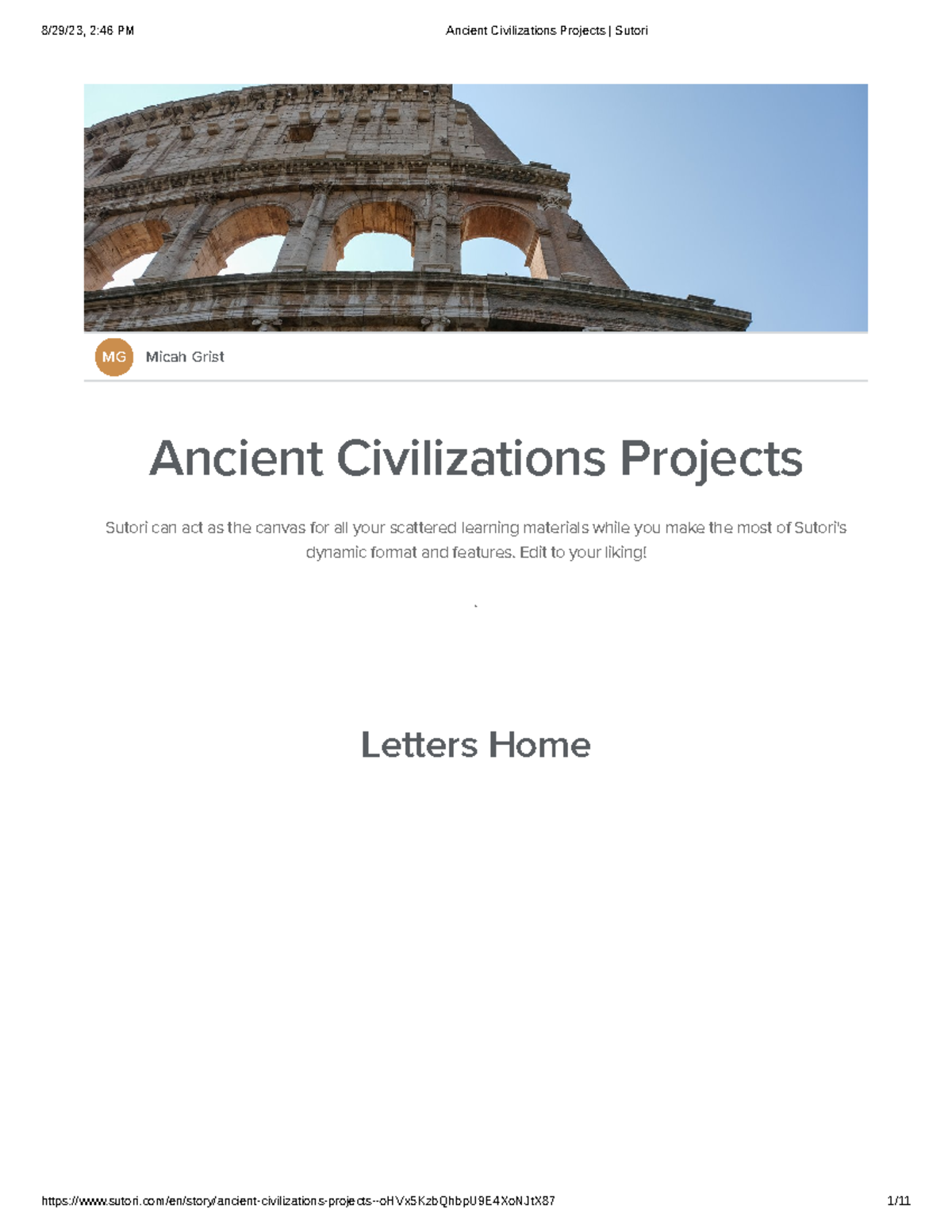 Ancient Civilizations Projects Sutori - Edit to your liking! . Letters ...