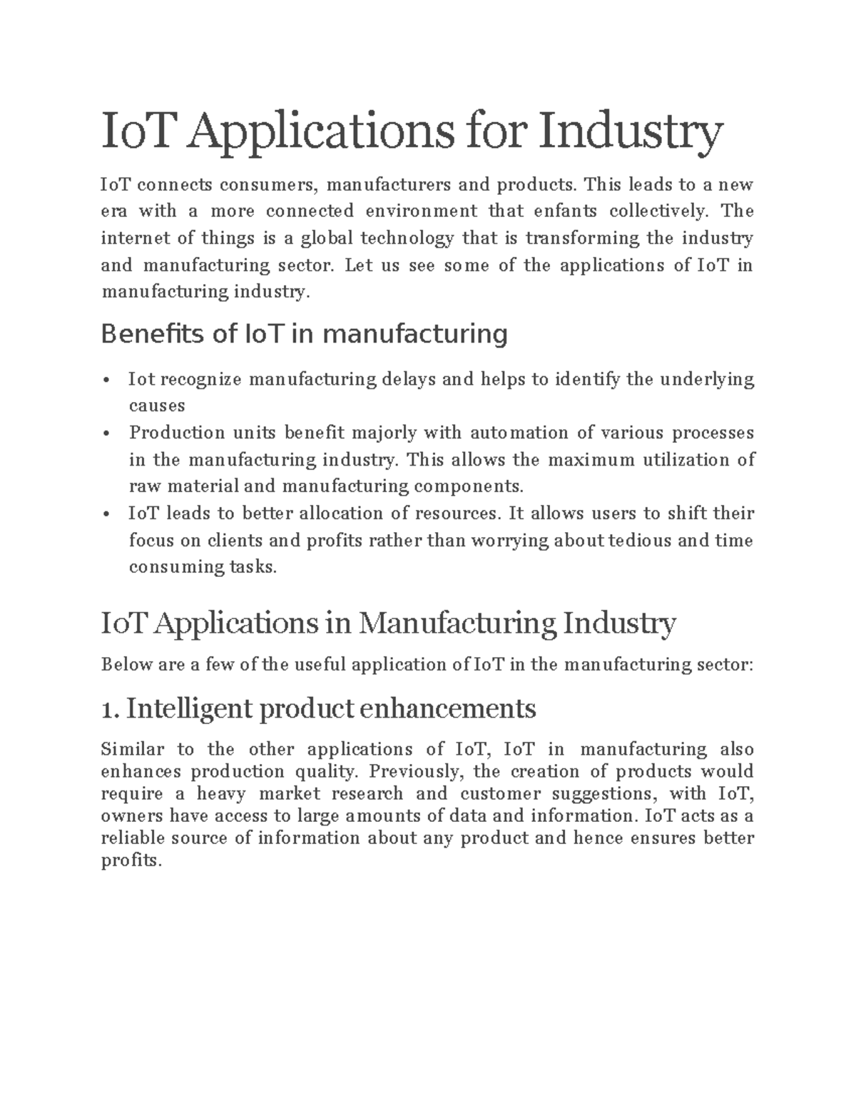 IOT 3 - Summary Internet of things - IoT Applications for Industry IoT ...