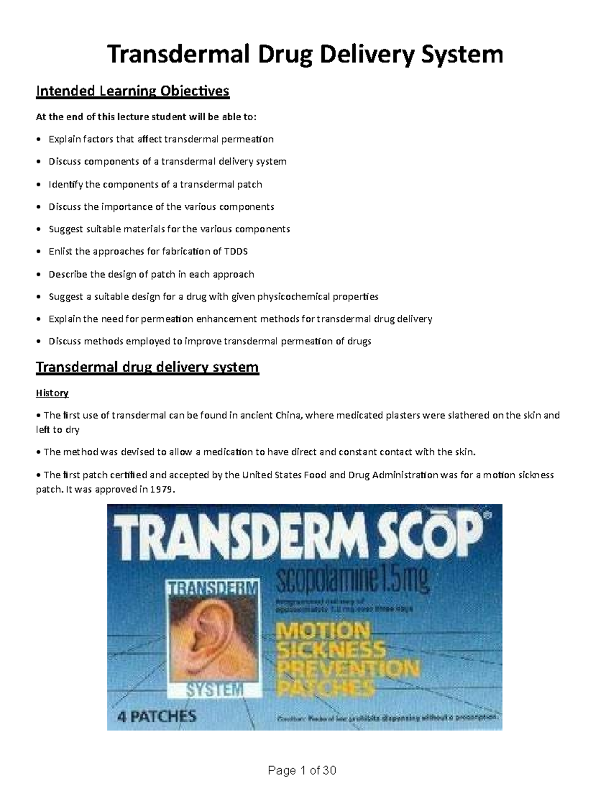 Chapter - 15 Transdermal drug delivery system - Page 1 of 30 ...