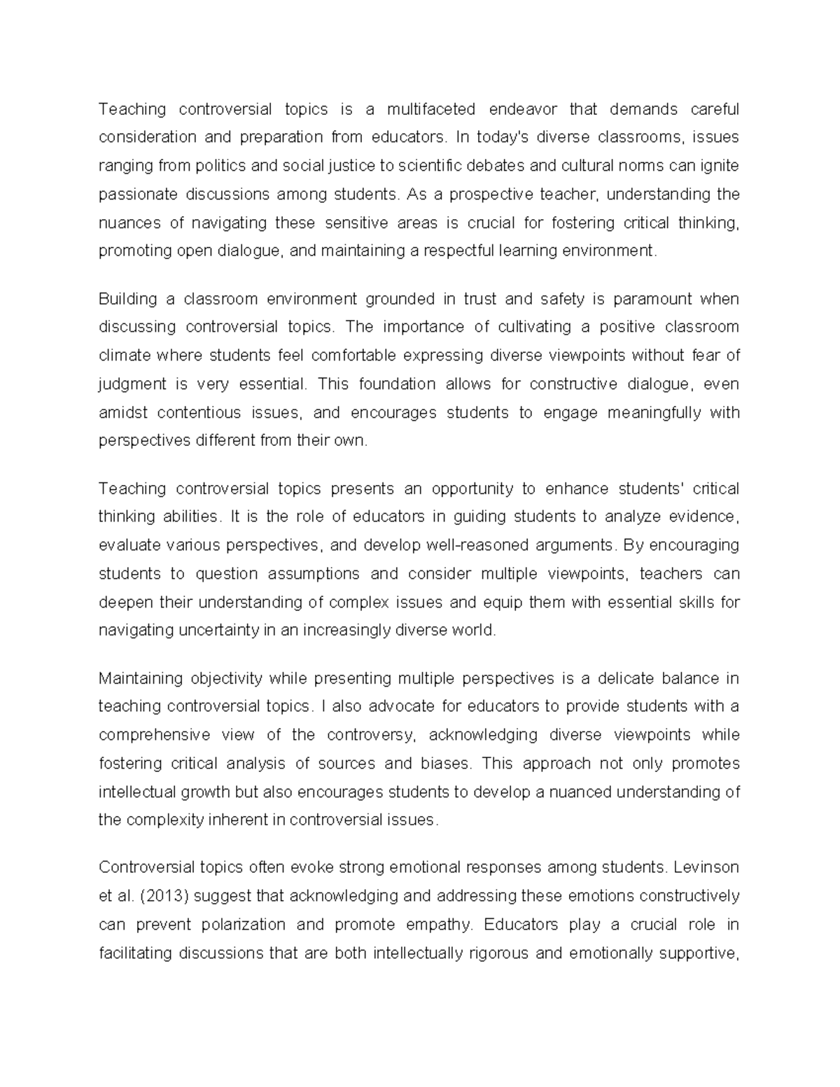 Crm dave - Teaching controversial topics is a multifaceted endeavor ...