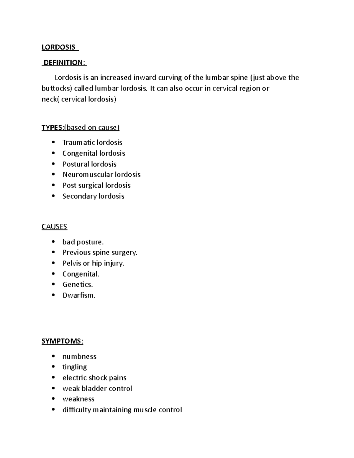 Lordosis - LORDOSIS DEFINITION: Lordosis is an increased inward curving ...