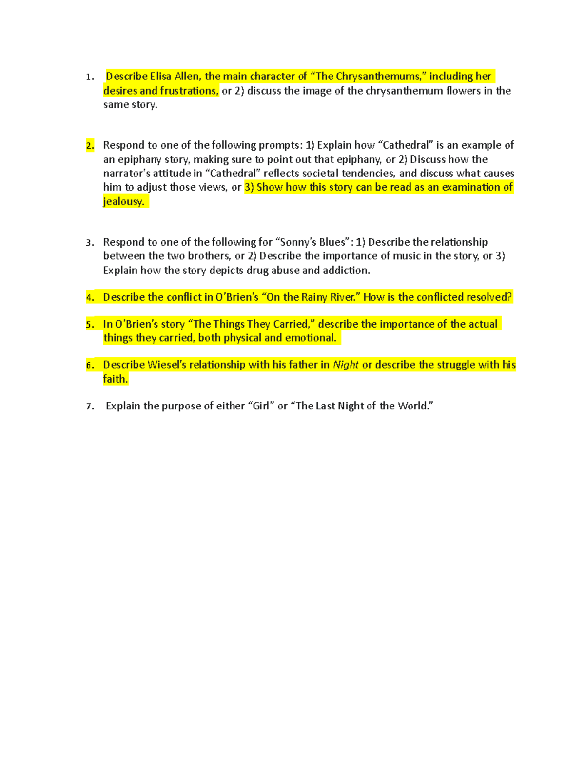 Describe Elisa Allen - assignment - 1. Describe Elisa Allen, the main ...