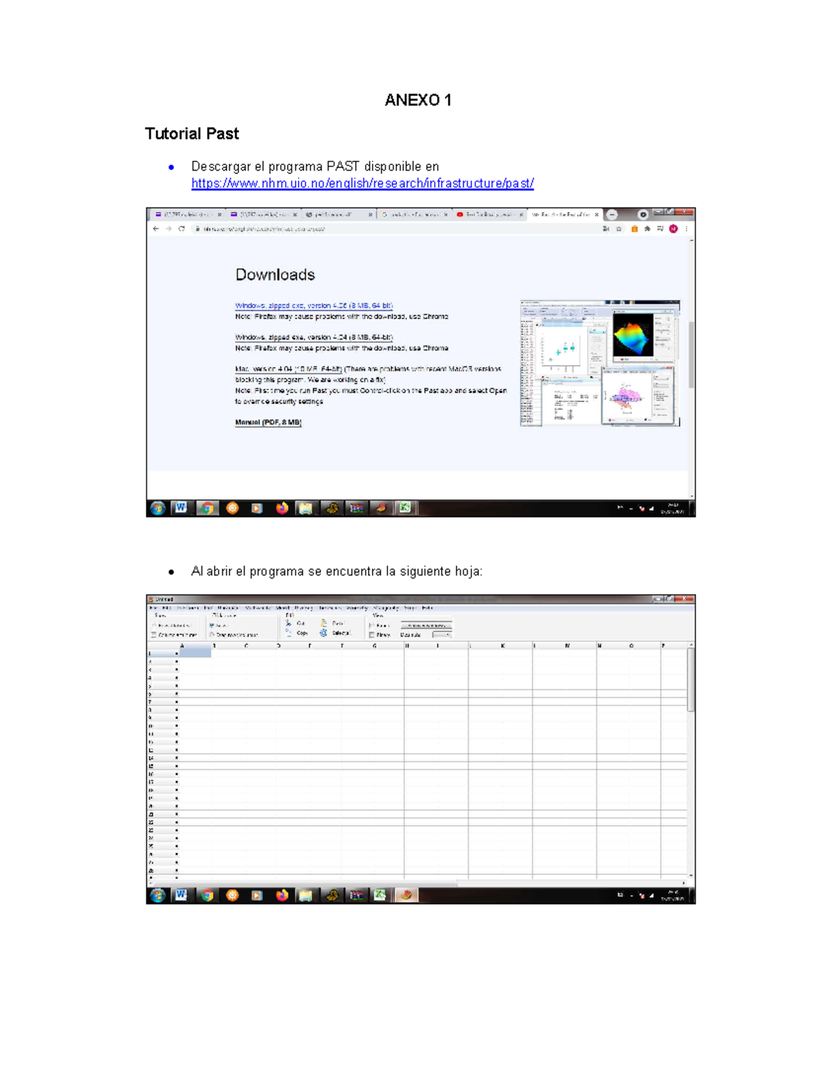 Paso para instalar PAST - ANEXO 1 Tutorial Past Descargar el programa ...