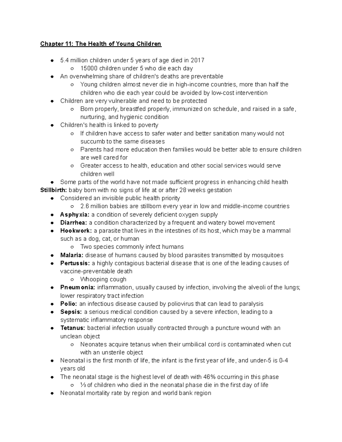 Chapter 11 Readings - Global Health 101 - Chapter 11: The Health of ...