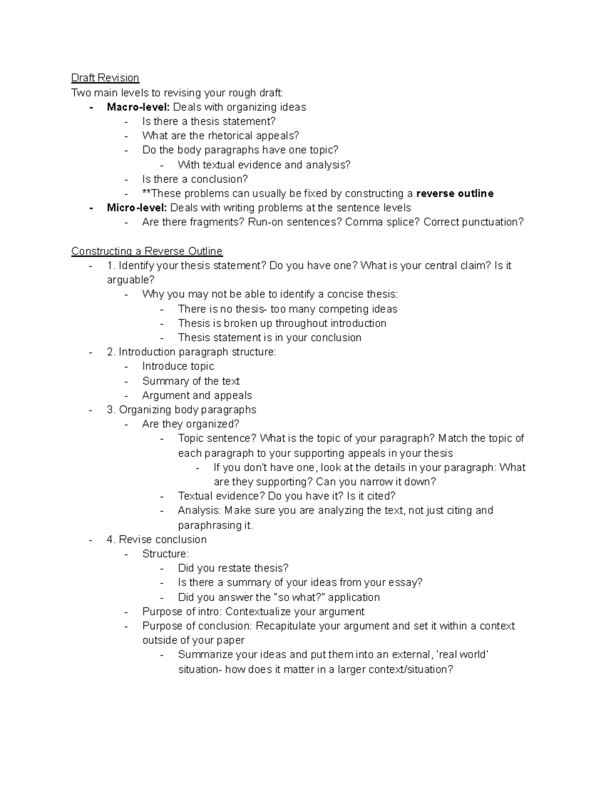 RHET 1302 Chapter 4 Notes - Draft Revision - Draft Revision Two main ...