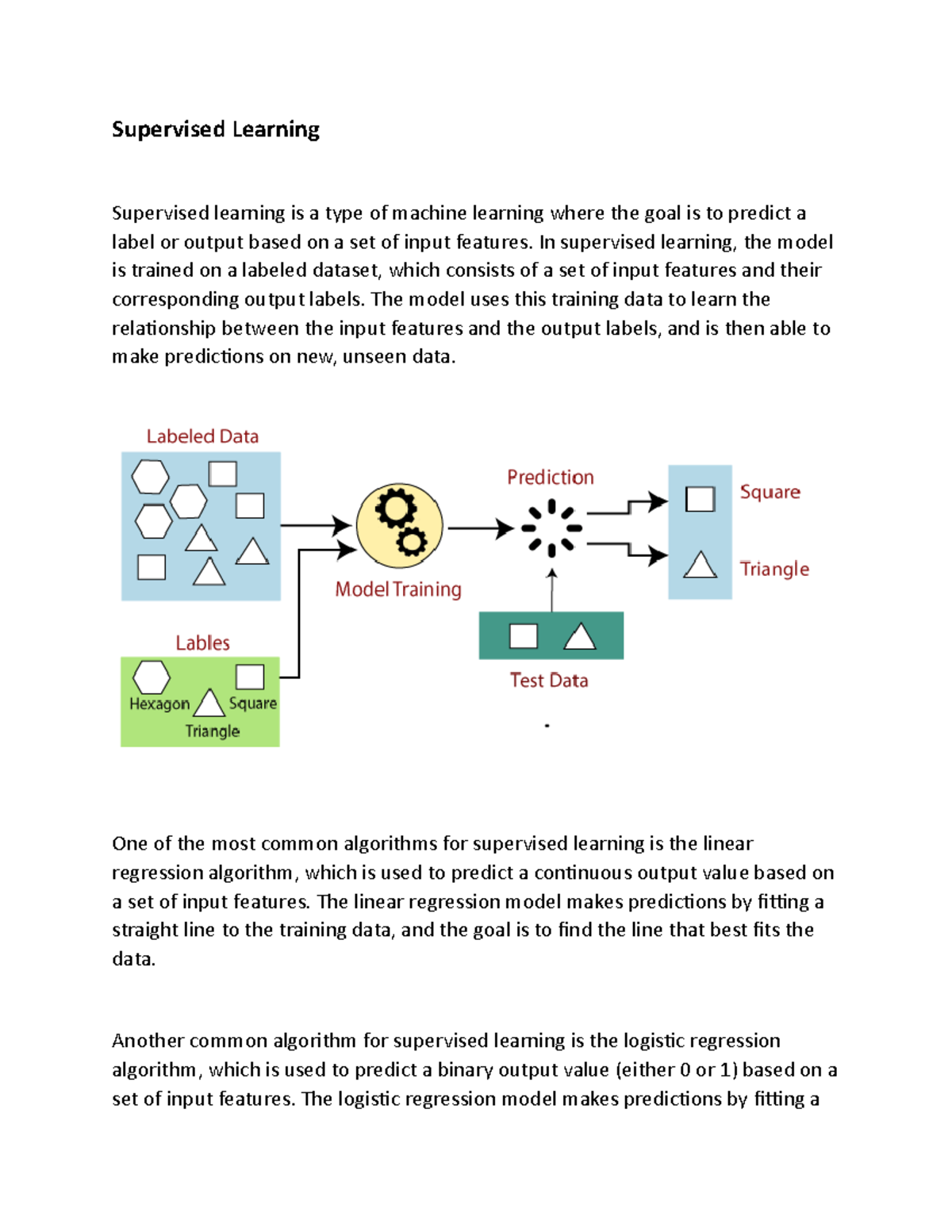 Supervised Learning - Supervised Learning Supervised learning is a type ...