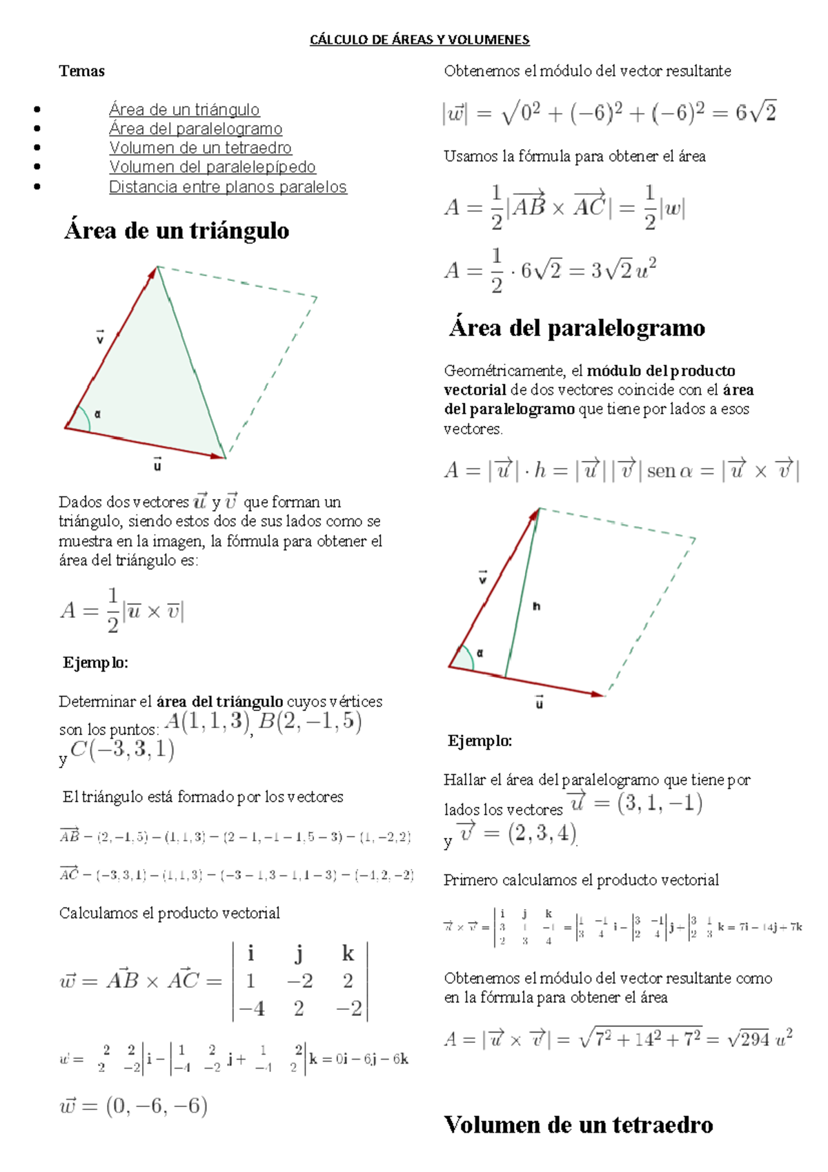 04. Càlculo DE Areas Y Volumenes - CÁLCULO DE ÁREAS Y VOLUMENES Temas ...