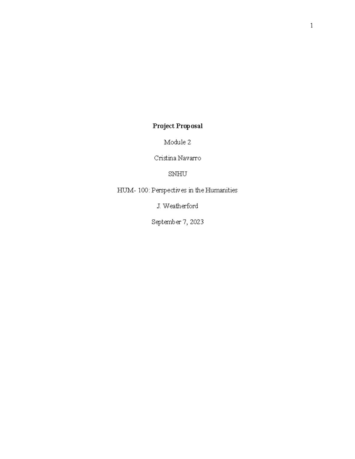 Humanities Project Proposal Module 2 - Project Proposal Module 2 ...