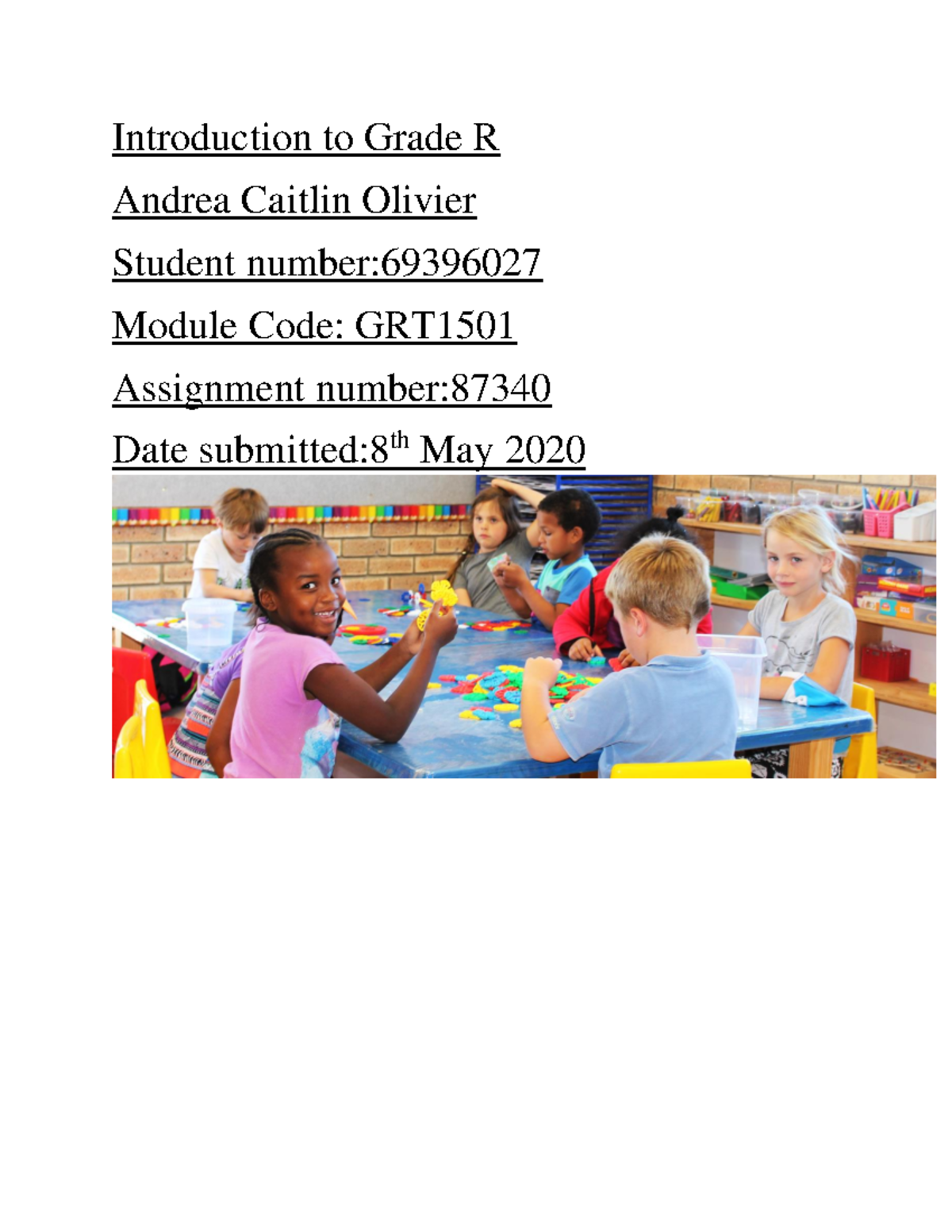 INTRODUCTION TO GRADE R - Introduction to Grade R Andrea Caitlin ...