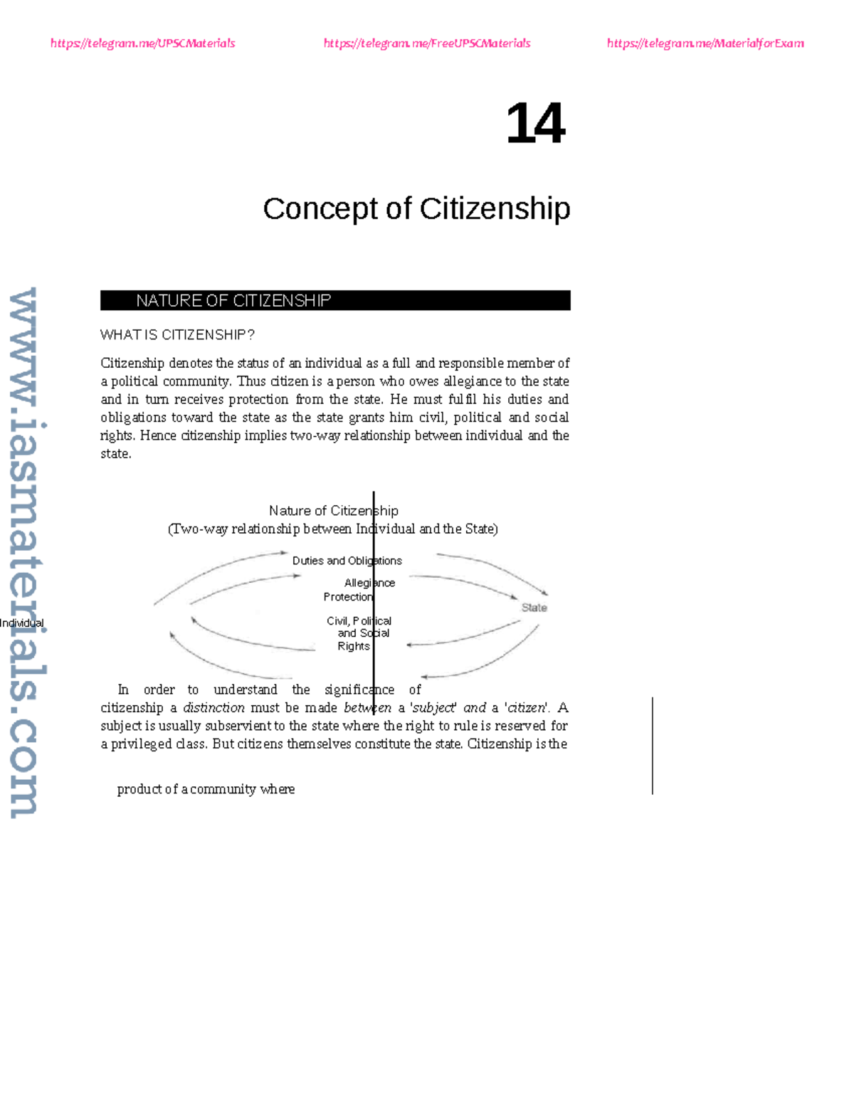 Concept-of-Citzenship - 14 Concept of Citizenship NATURE OF CITIZENSHIP ...