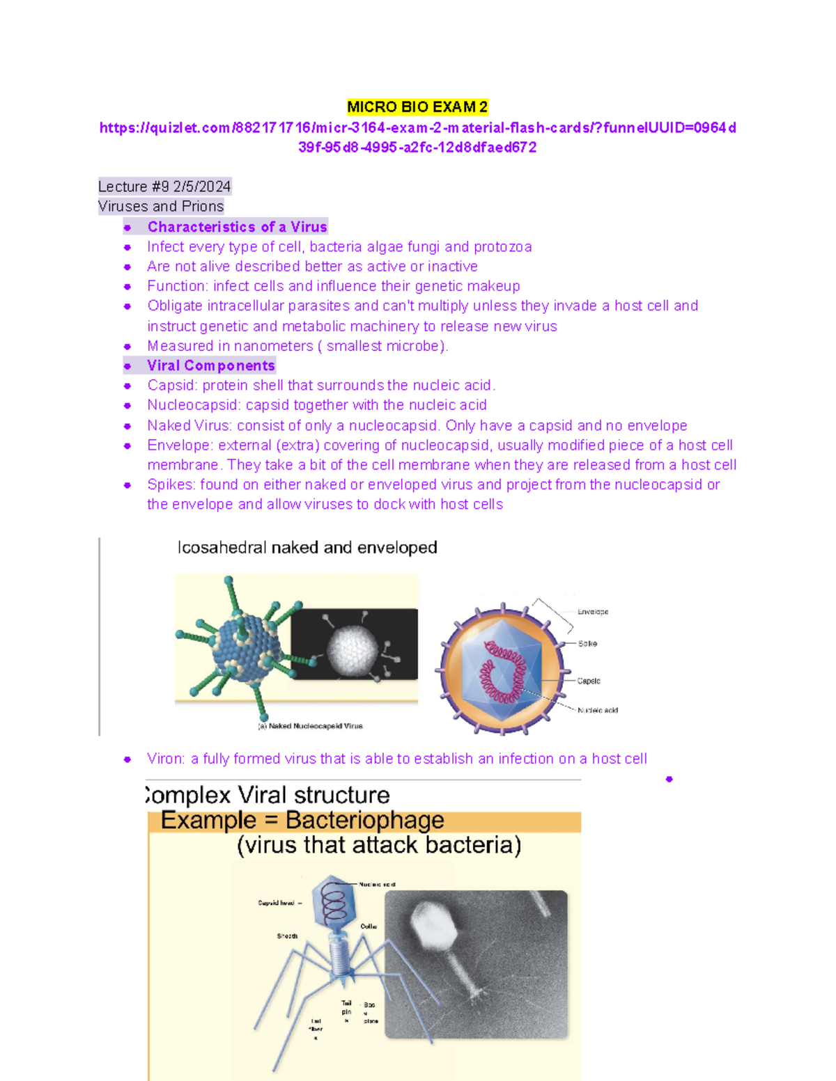 Microbo EXAM 2 Study Guide - MICRO BIO EXAM 2 - Studocu