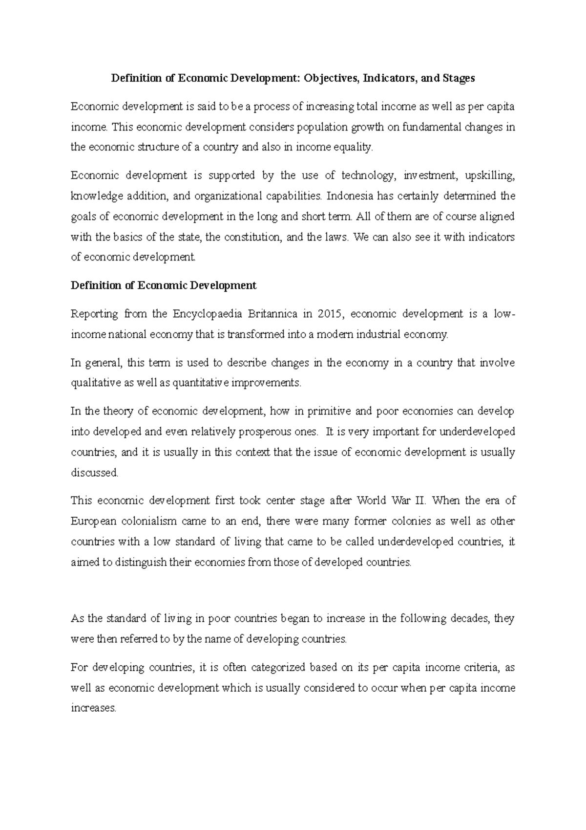 Definition of Economic Development - This economic development ...