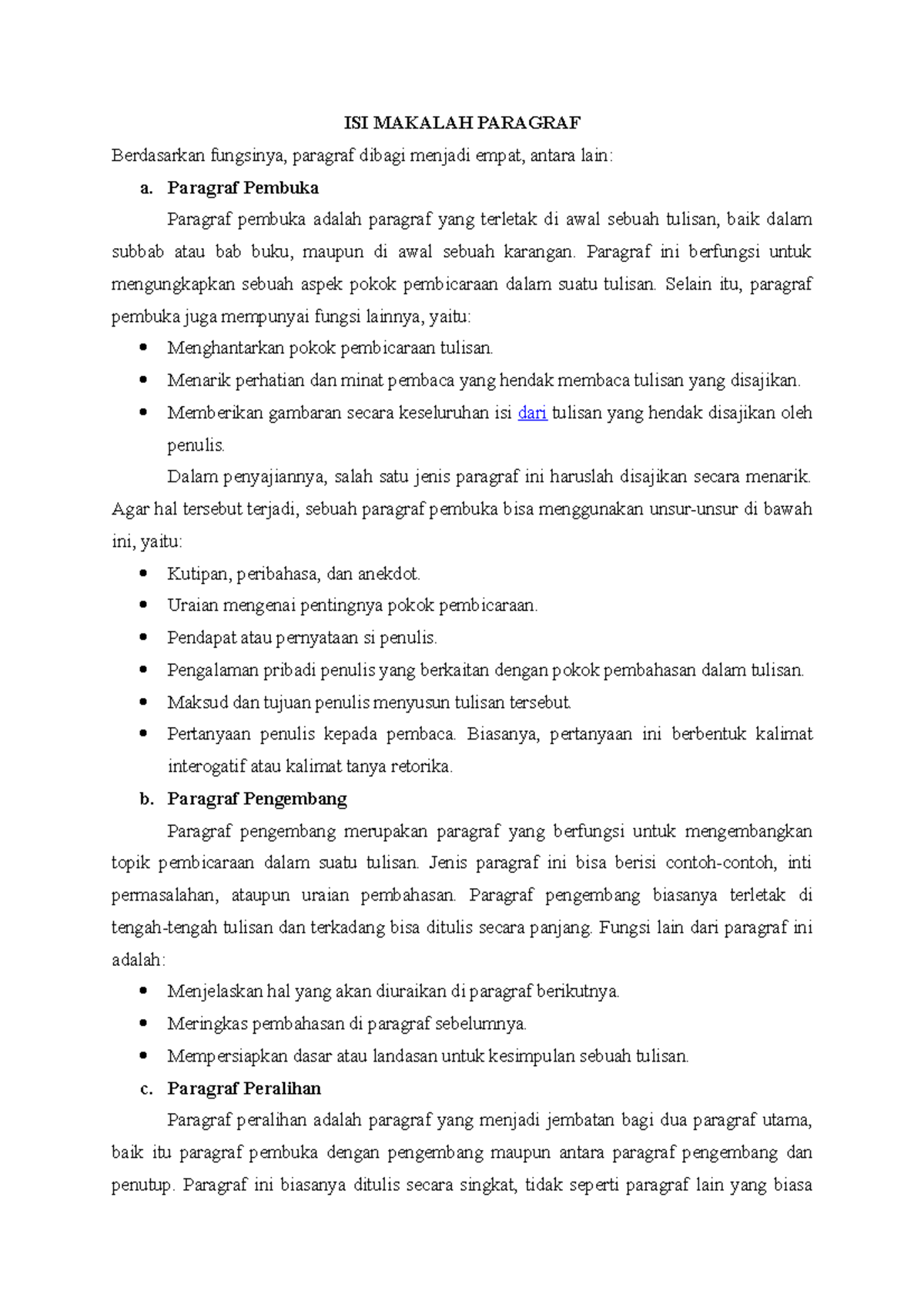 Catatan 1 Penulisan Karya Ilmiah - ISI MAKALAH PARAGRAF Berdasarkan ...