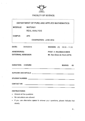 Tutorial 3.4 Solutions - REAL ANALYSIS MAT01A Tutorial Solutions Section 3. Problem 1. Using the ...