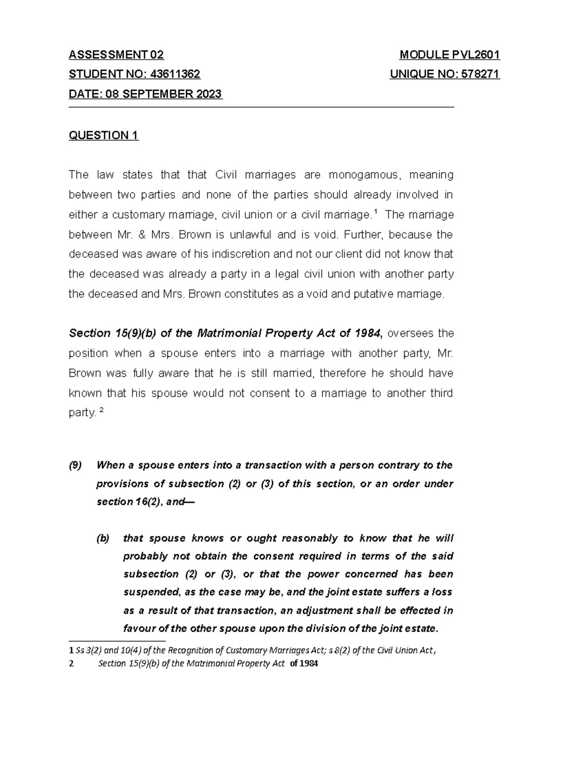 Assessment 02 10 - COURSE WORK - ASSESSMENT 02 MODULE PVL STUDENT NO: 43611362 UNIQUE NO: 578271 ...
