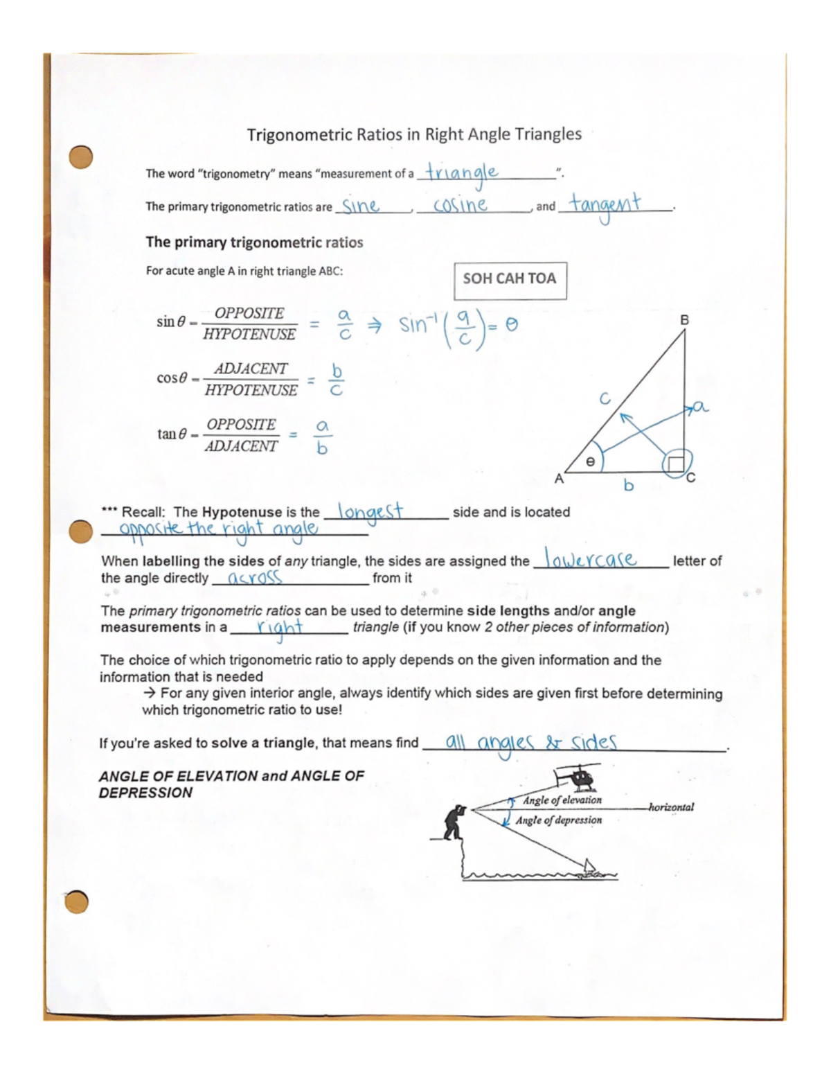 4 Trigonometric Ratios in Right Angle Triangles - Studocu