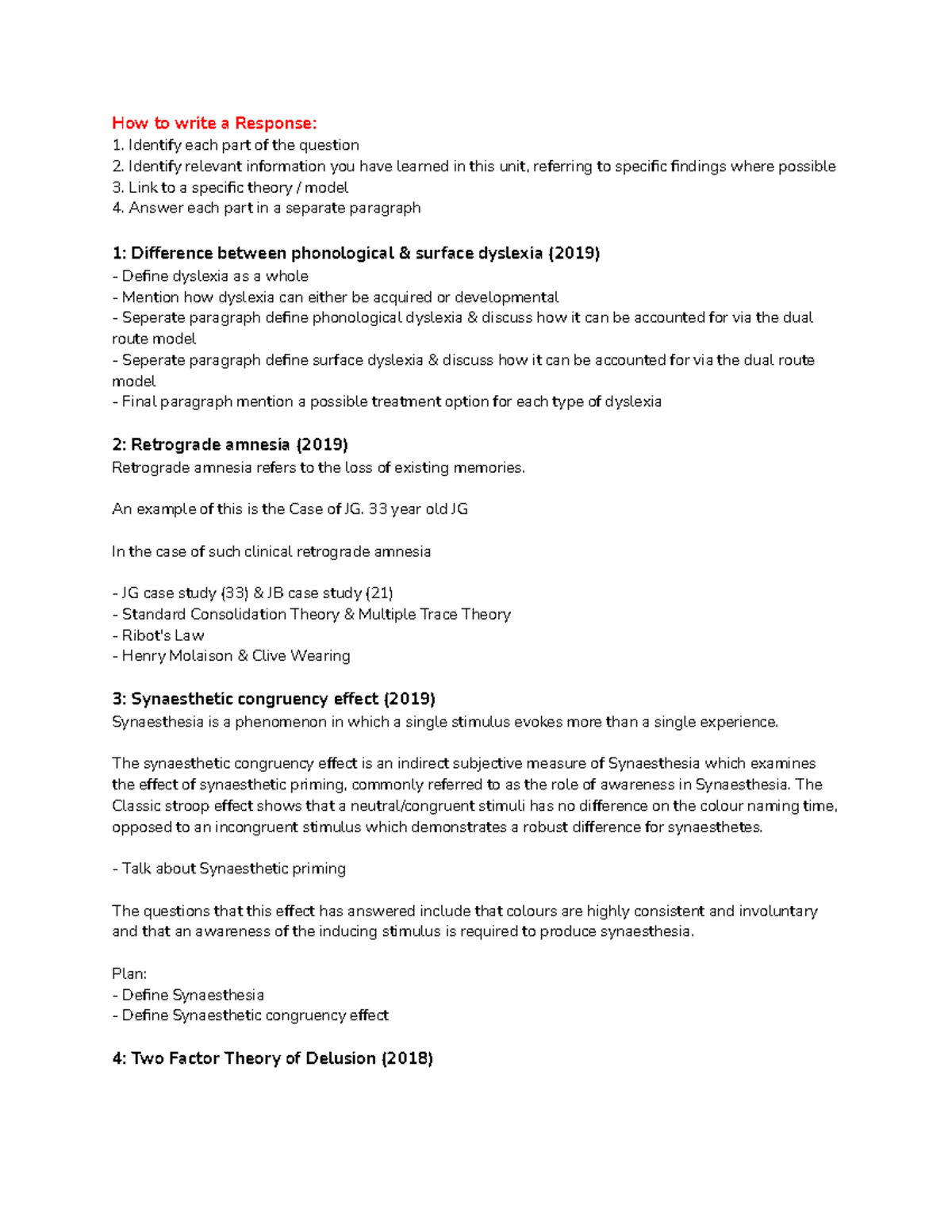 Practice Exam Questions Cogs1010 - How to write a Response: Identify each part of the question ...