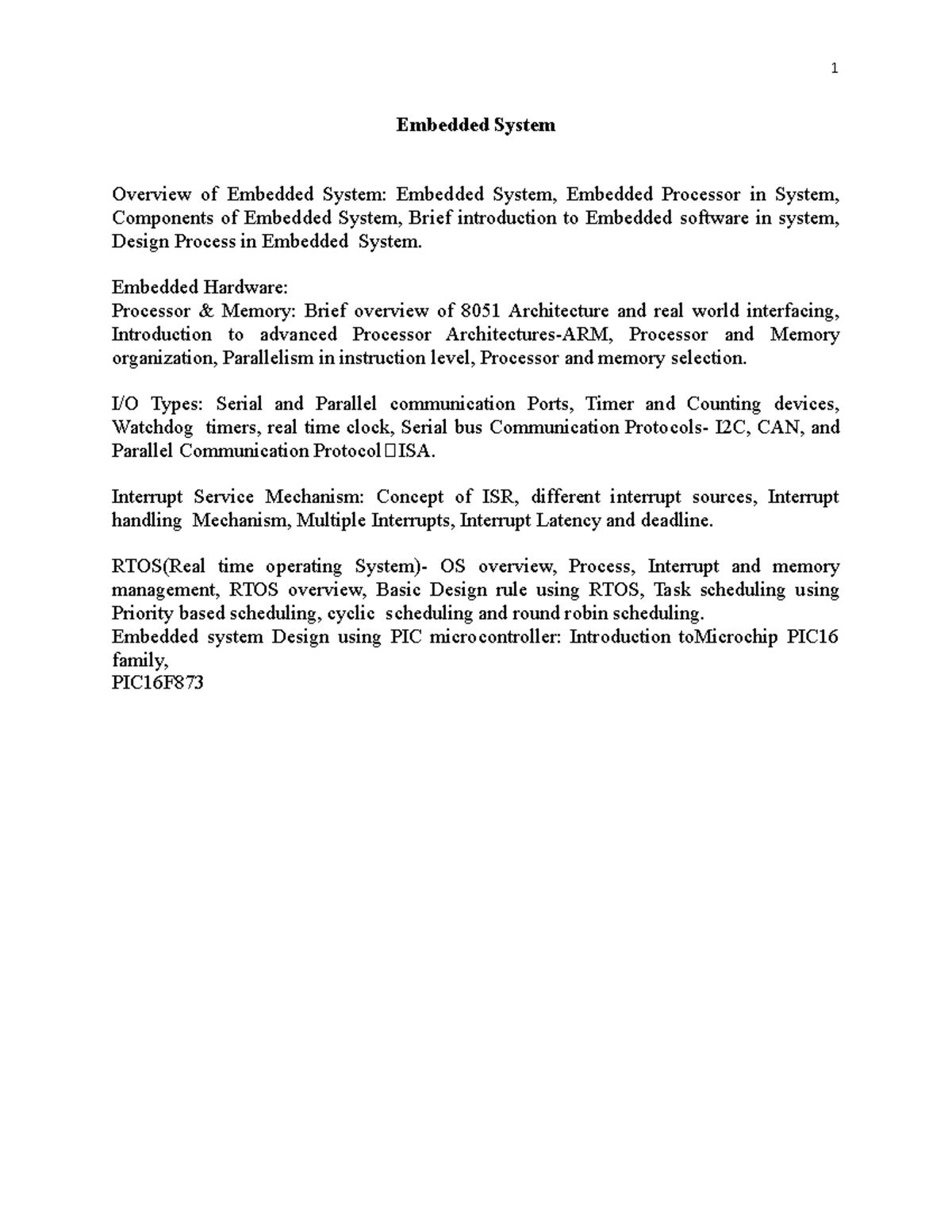 Embedded System - ,jkv trgf - Embedded System Overview of Embedded System: Embedded System ...