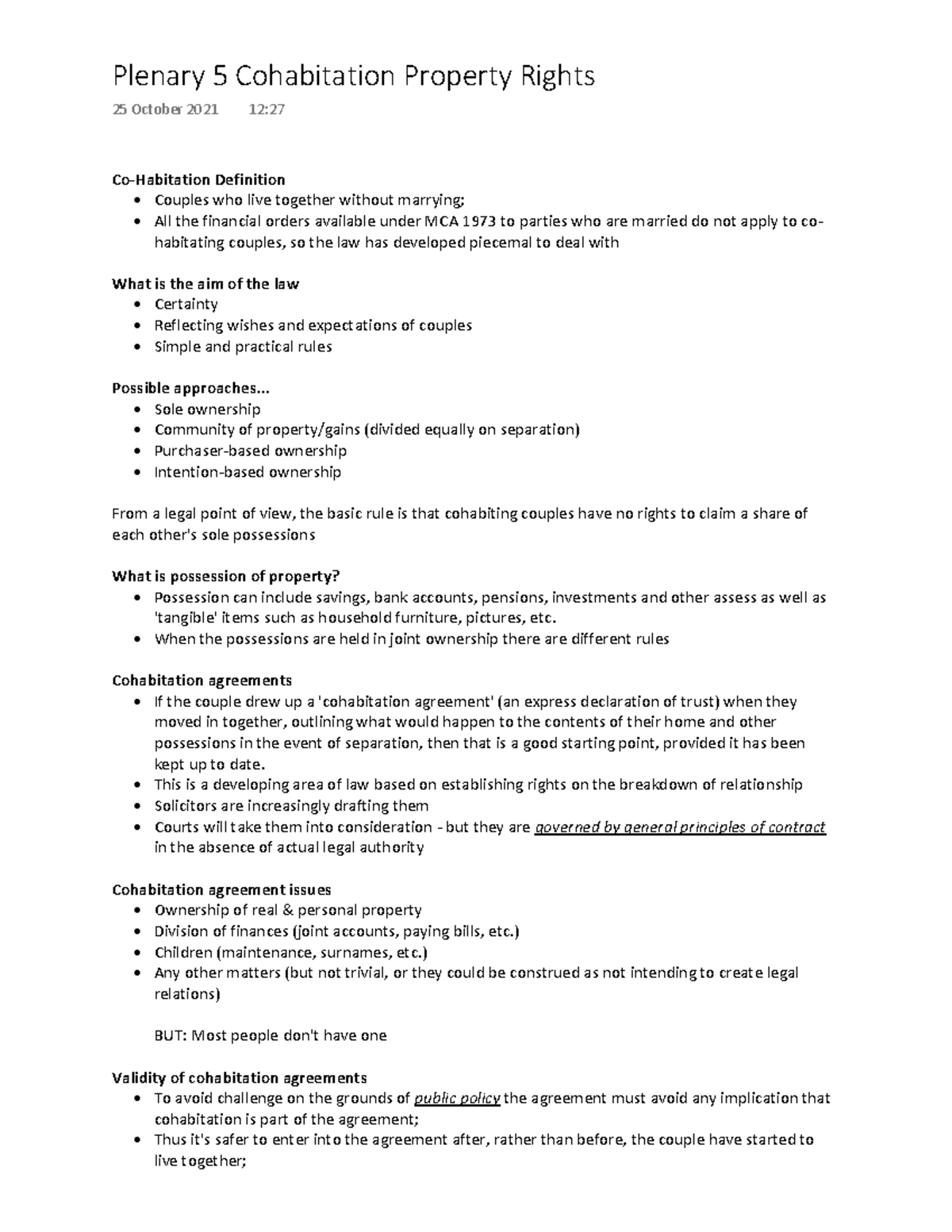 Plenary 5 Cohabitation Property Rights - Co-Habitation Definition ...