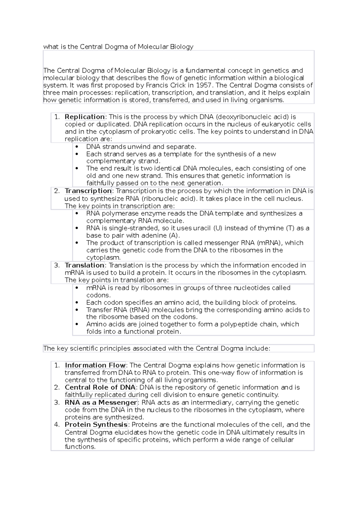 What is the Central Dogma of Molecular Biology - It was first proposed ...