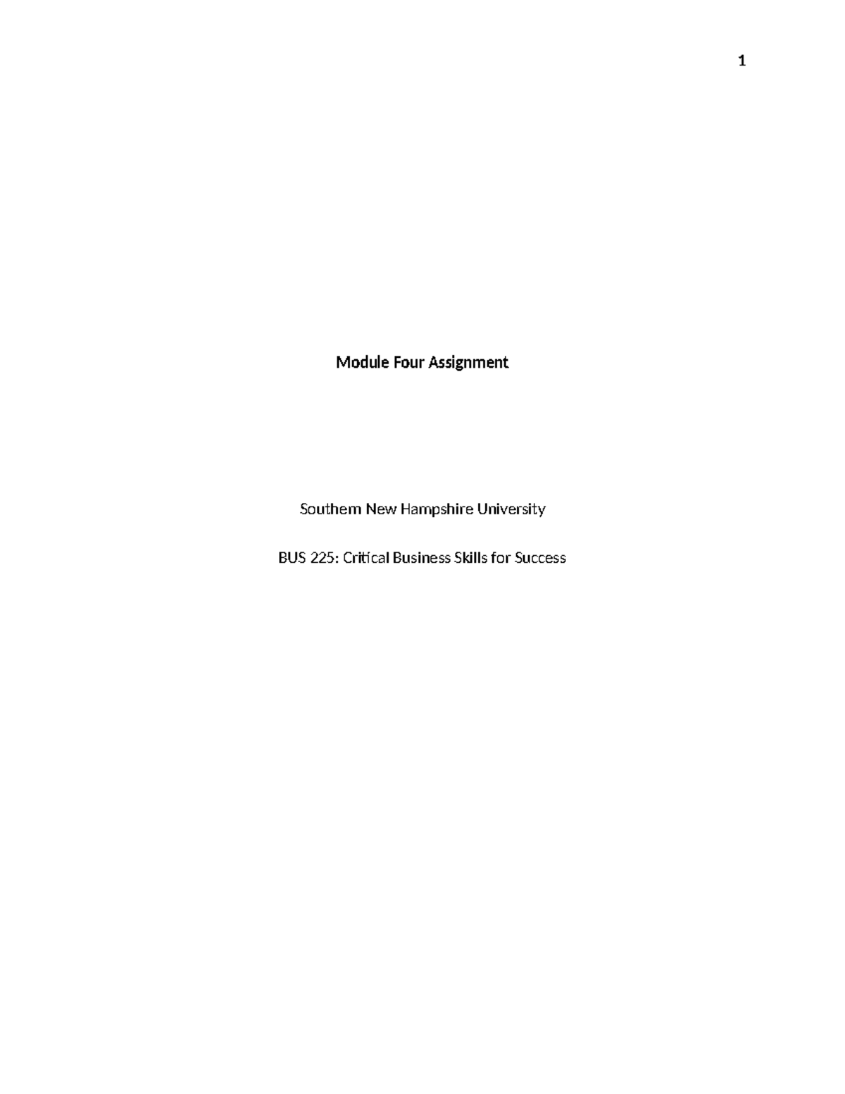 Copy of BUS225 Module Four Assignment - Module Four Assignment Southern ...