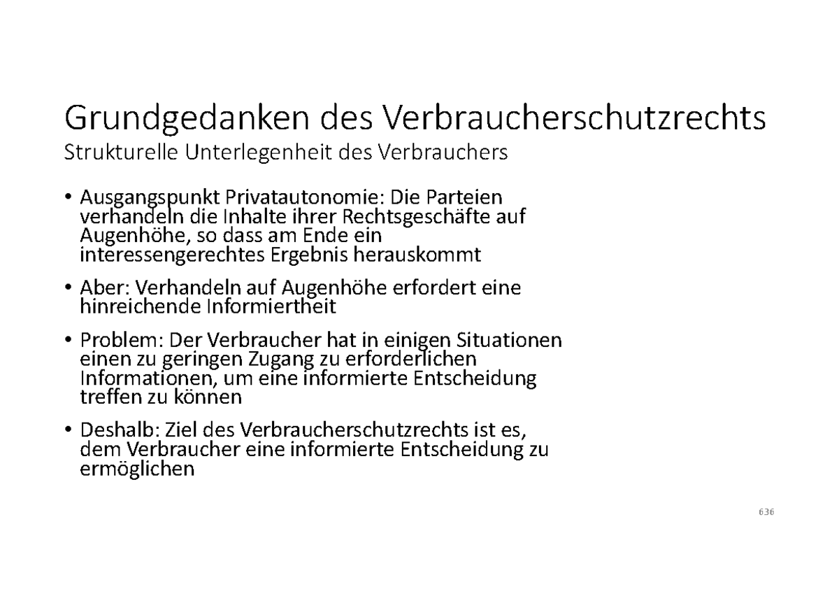 BVR II 7. Kapitel Folien - Grundgedanken des Verbraucherschutzrechts ...