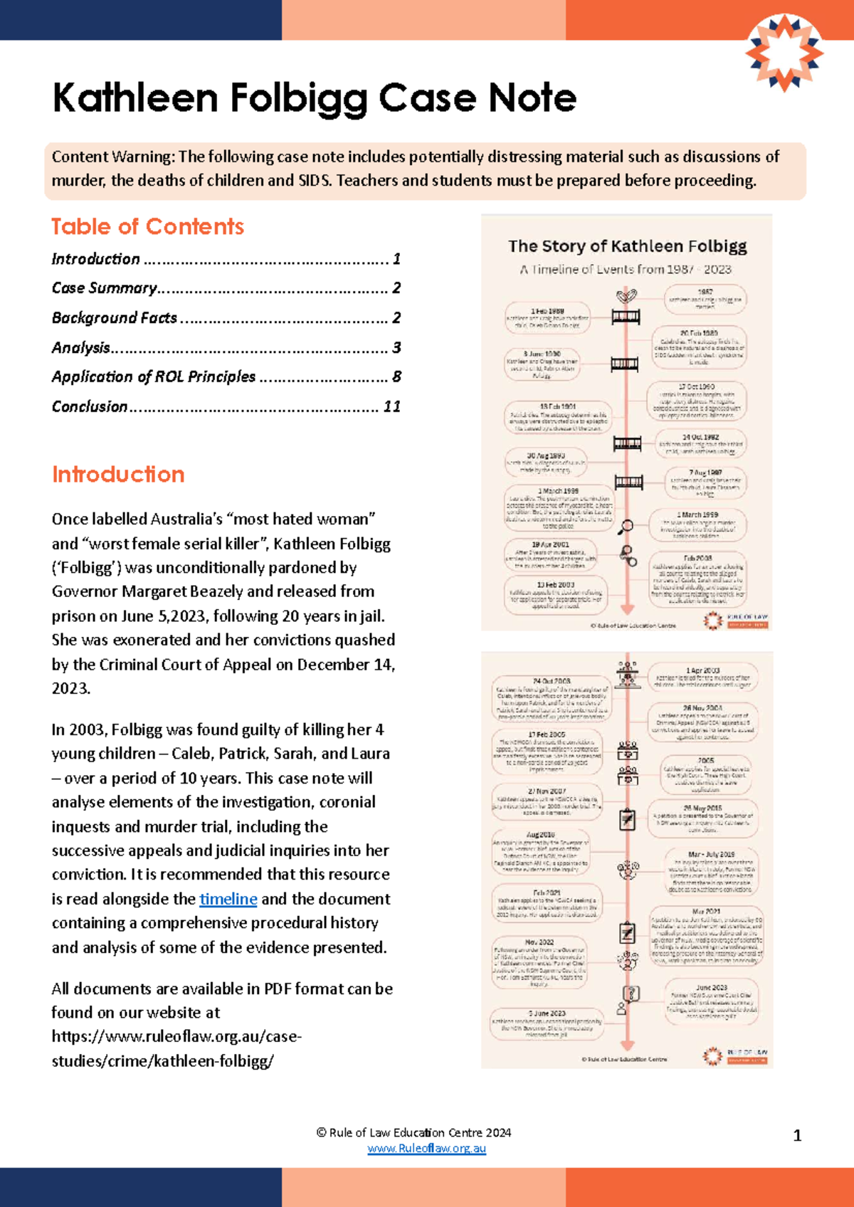 Folbigg-Case-Note - notes - © Rule of Law EducaƟon Centre 2024 1 ...