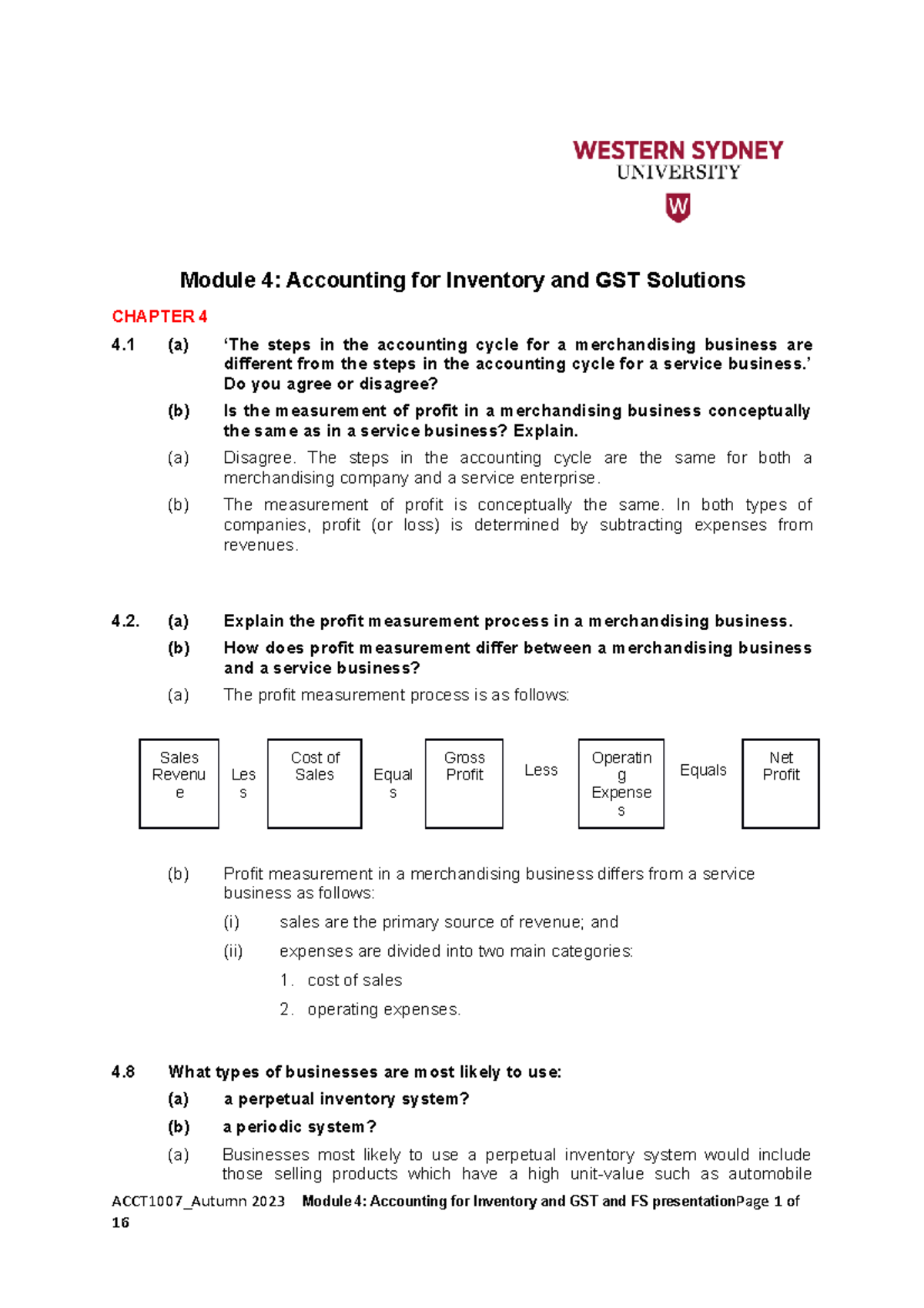 Module 4 Discussion questions Solutions(2) - Module 4: Accounting for ...