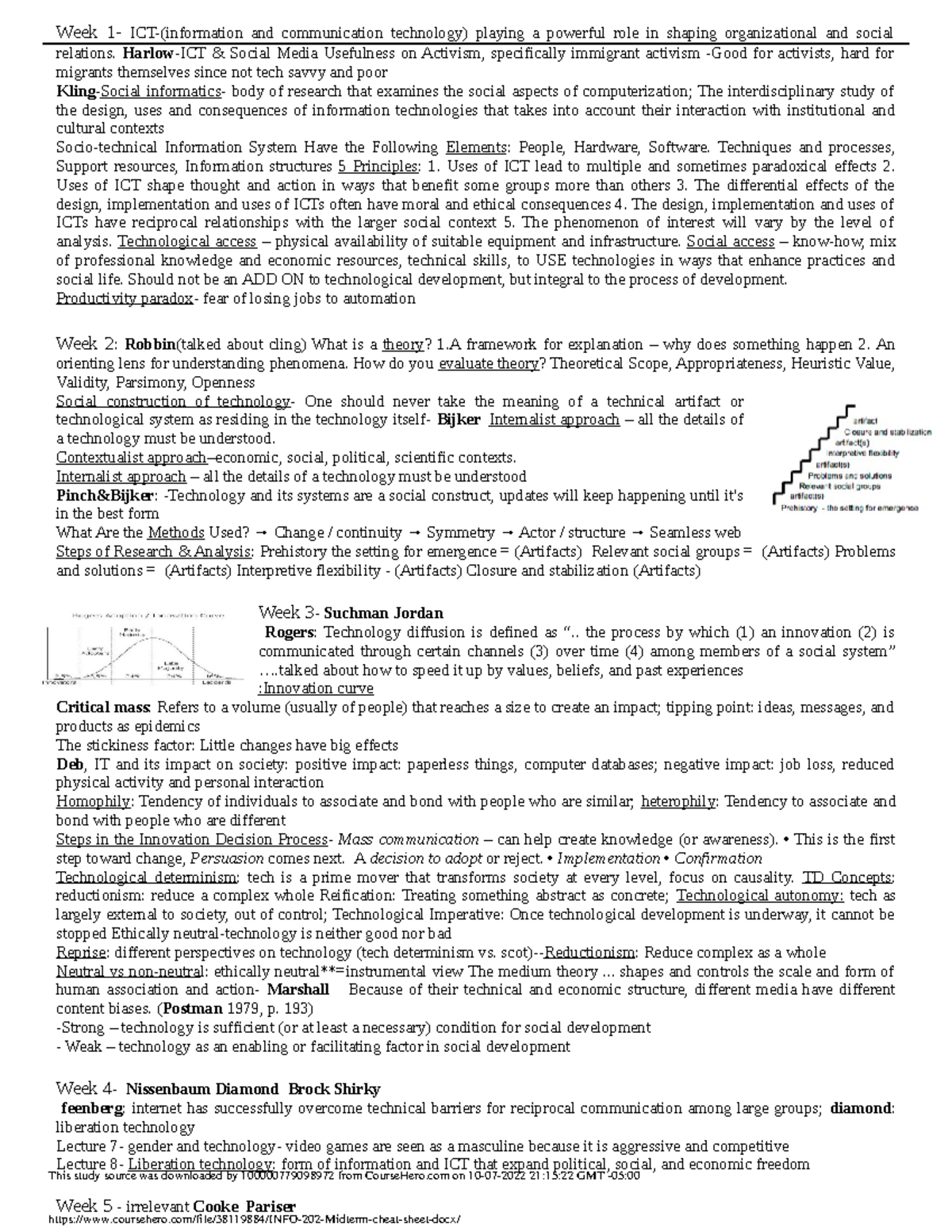 INFO 202 Midterm cheat sheet - Week 1- ICT-(information and ...