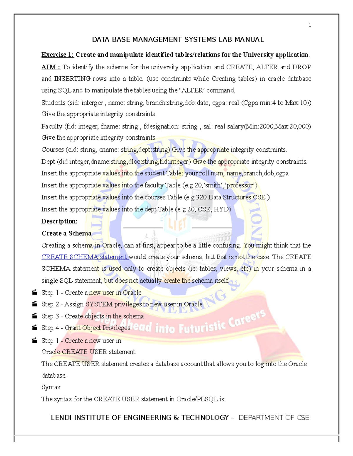 DBMS - it B.tech 2-2 sem syllabus notes - DATA BASE MANAGEMENT SYSTEMS ...