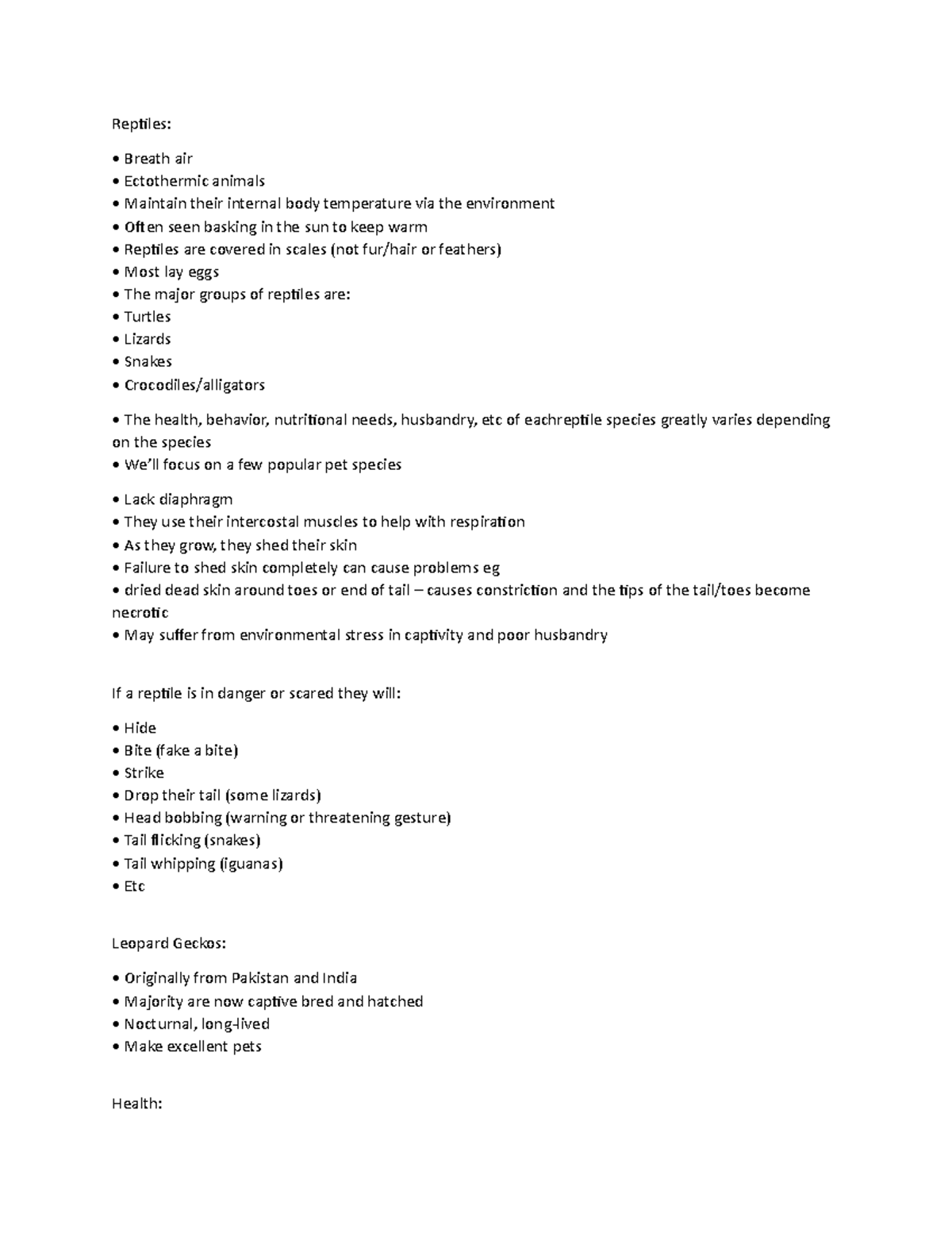 Reptiles and Amphibians - Reptiles: Breath air Ectothermic animals ...