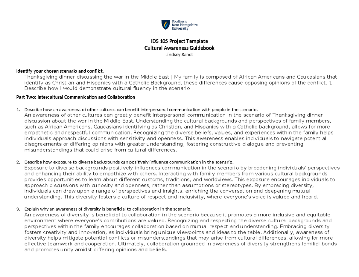 4-2 Project Draft Intercultural Communication and Collaboration - IDS ...