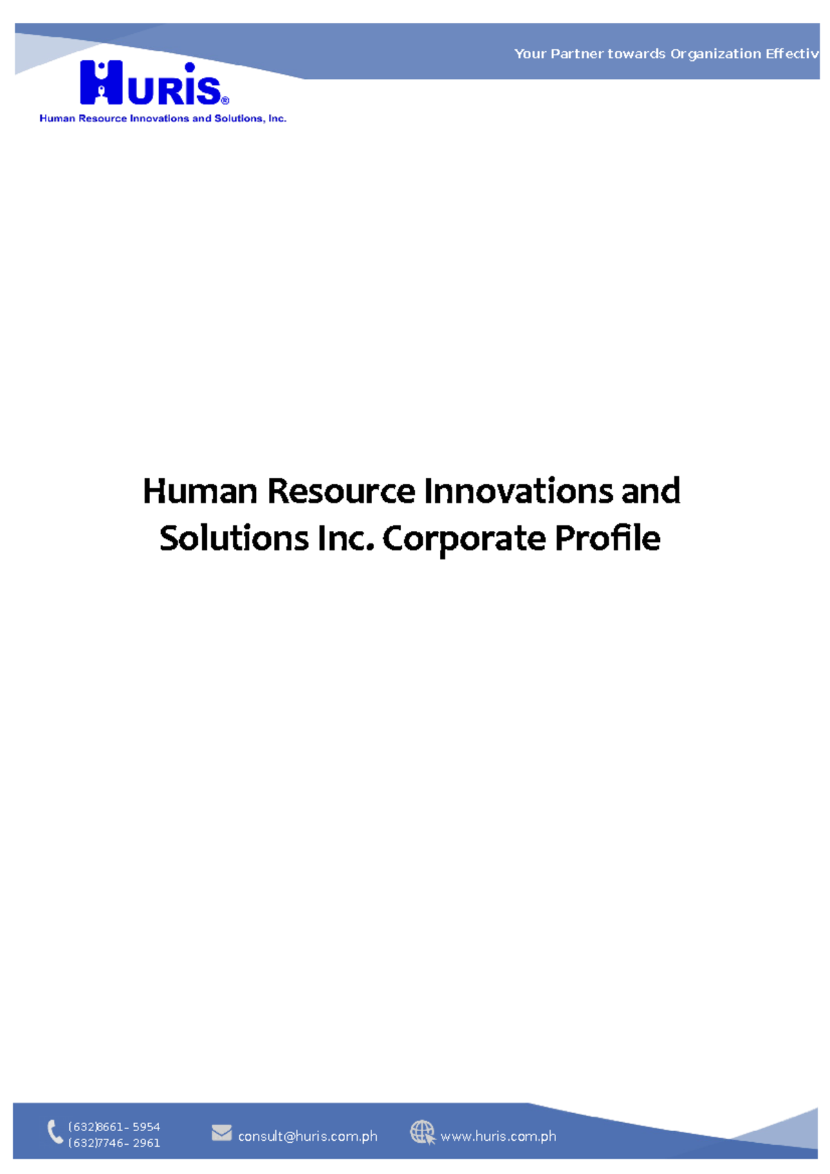 Huris-company-profile - consult@huris.com huris.com (632)8661– 5954 ...