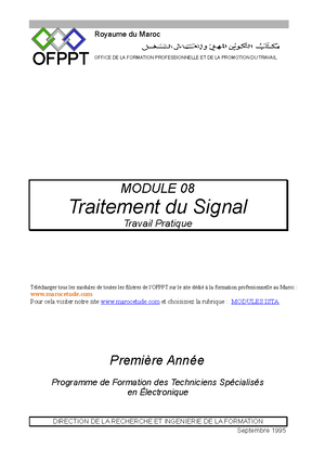 _Traitement_de_signal_TP7_TS - Royaume du Maroc ####### OFFICE DE LA ...