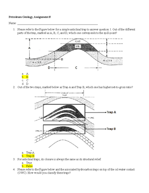 Assignment 7Answer Key - dPetroleum Geology, assignment 7 Your Name ...