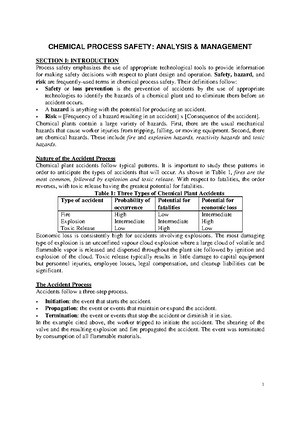 Process Safety Risk Management-Notes - Chemical Process Safety and Risk ...