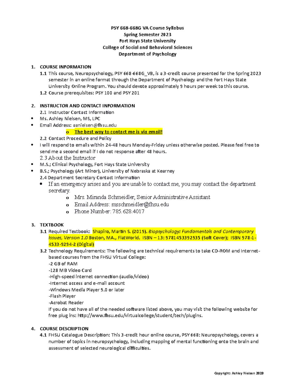 PSY 668-668G VA S2023 Course Syllabus - PSY 668-668G VA Course Syllabus ...