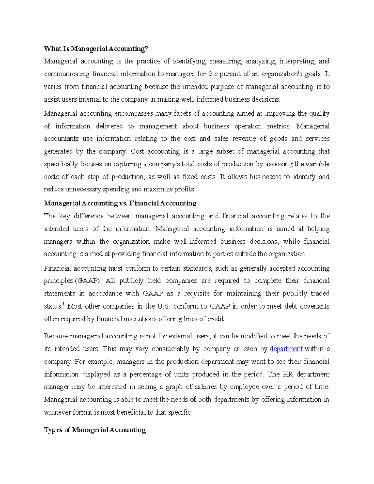 What Is Managerial Accounting - What Is Managerial Accounting ...