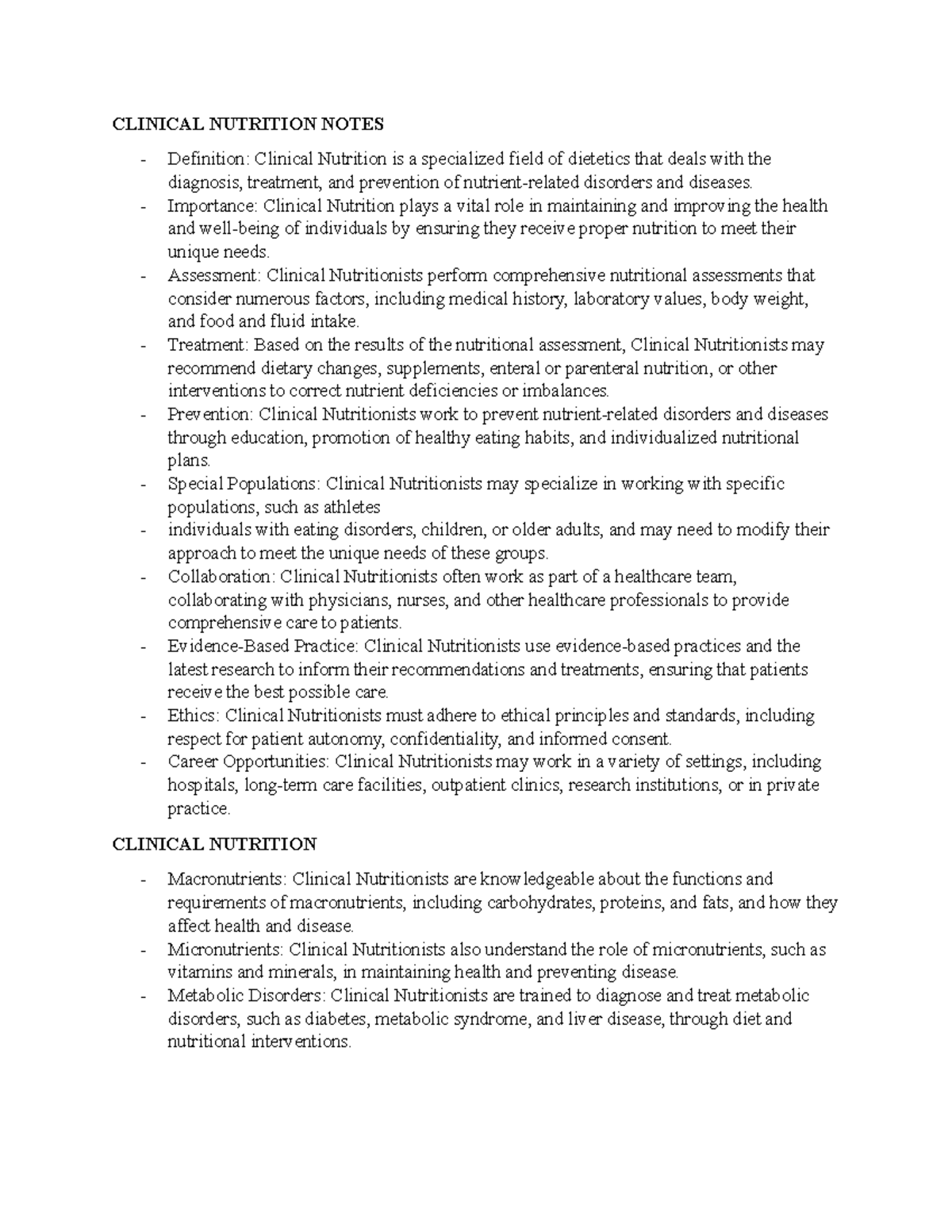 Dietetics Notes 1 ECC - code of ethics, standards of practice ...