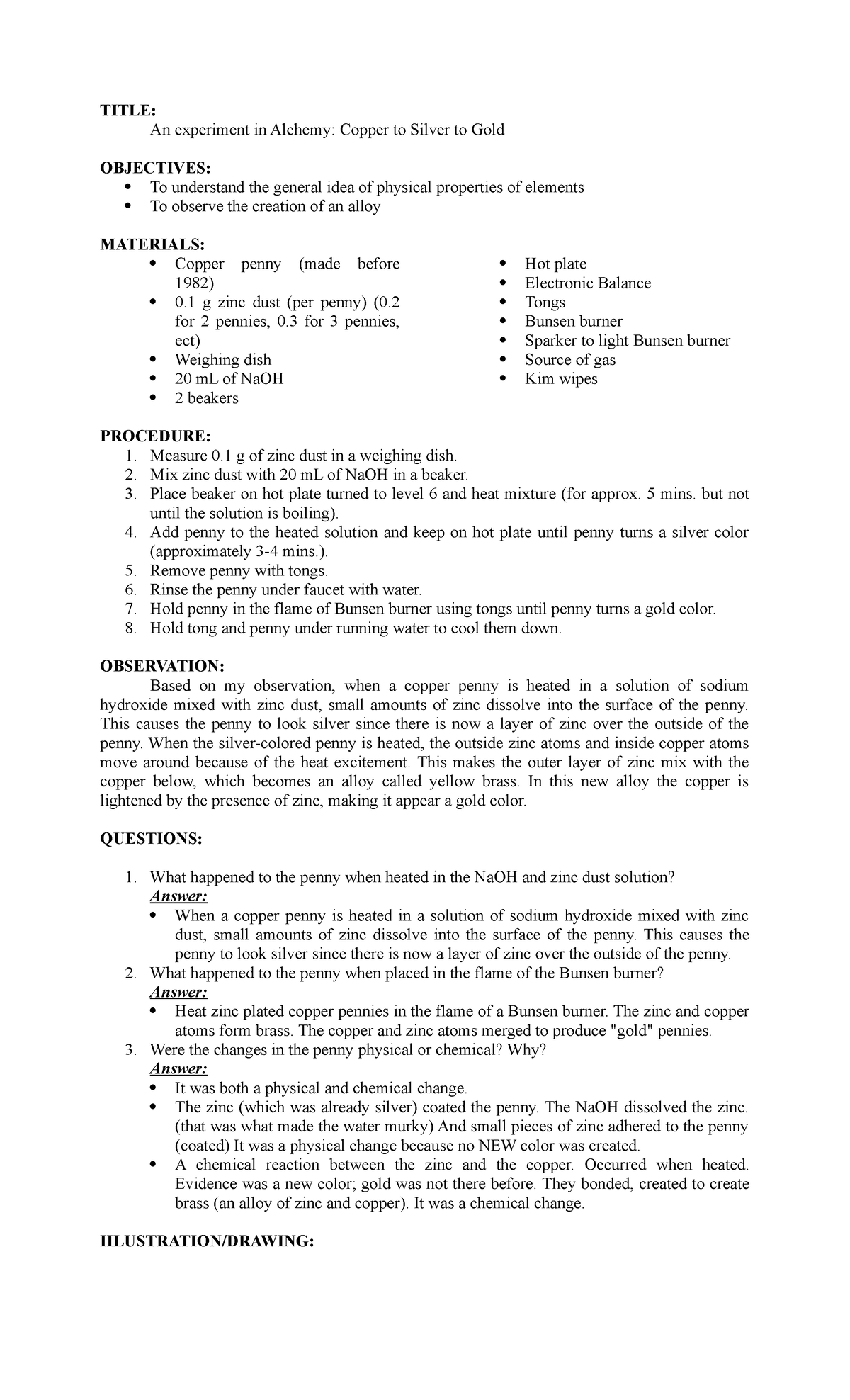 An-experiment-in-Alchemy - TITLE: An experiment in Alchemy: Copper to ...