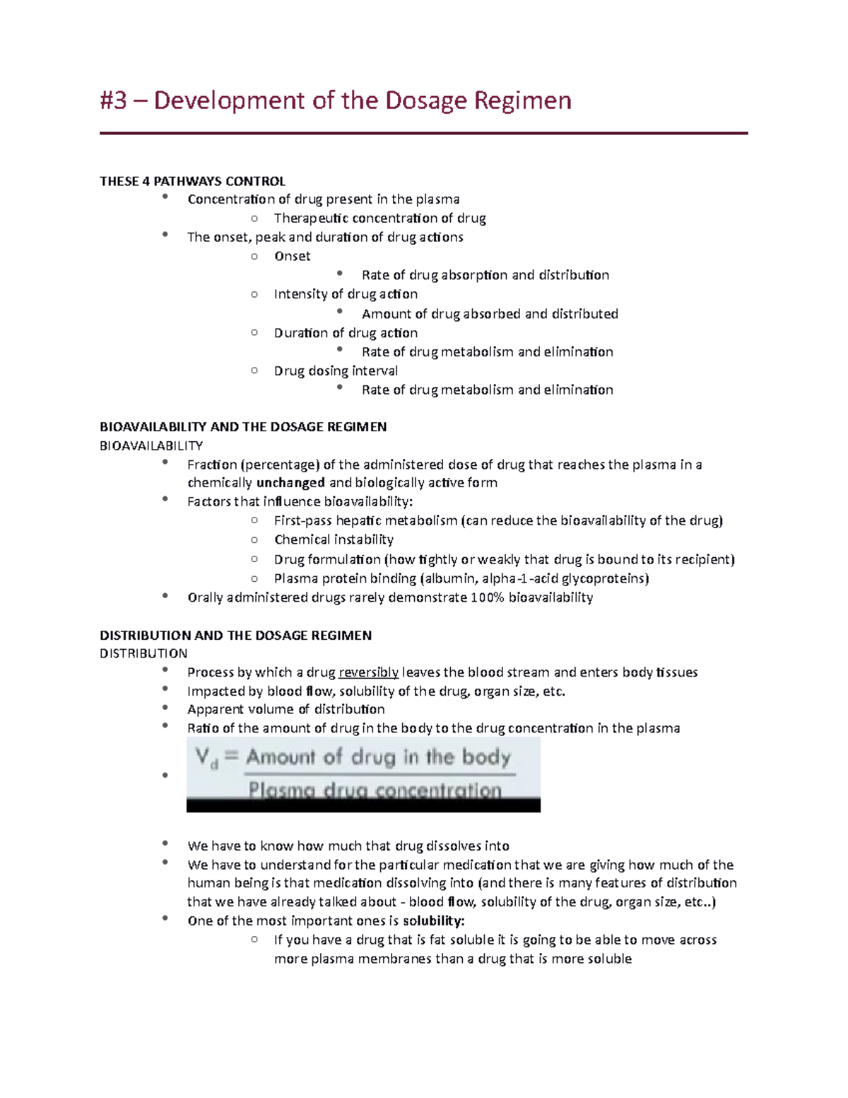 #3 - Development of the Dosage Regimen - Development of the Dosage ...