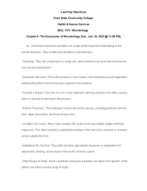 Chapter 1 Learning Objectives - Learning Objectives Clark State ...