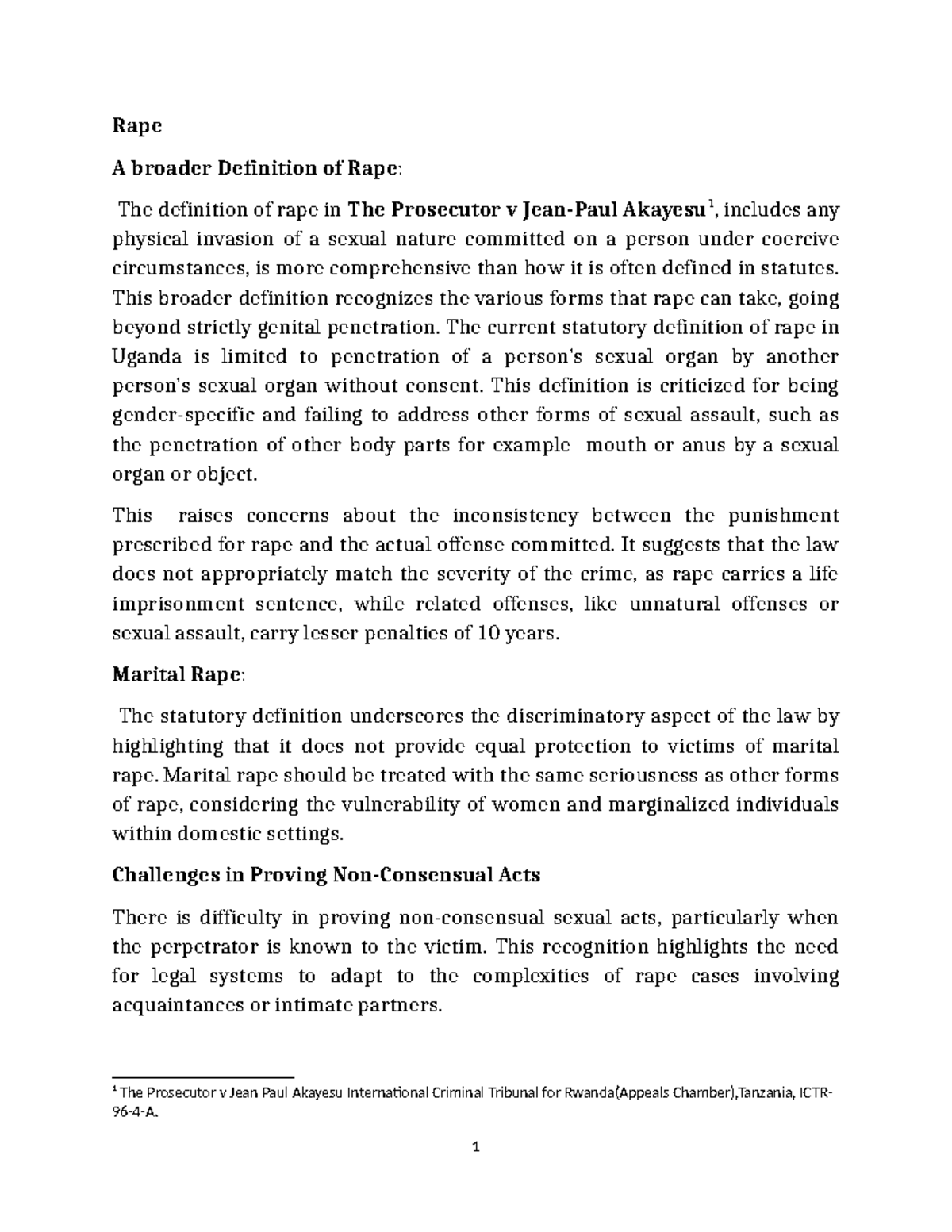 Gender and the law - Rape A broader Definition of Rape: The definition ...