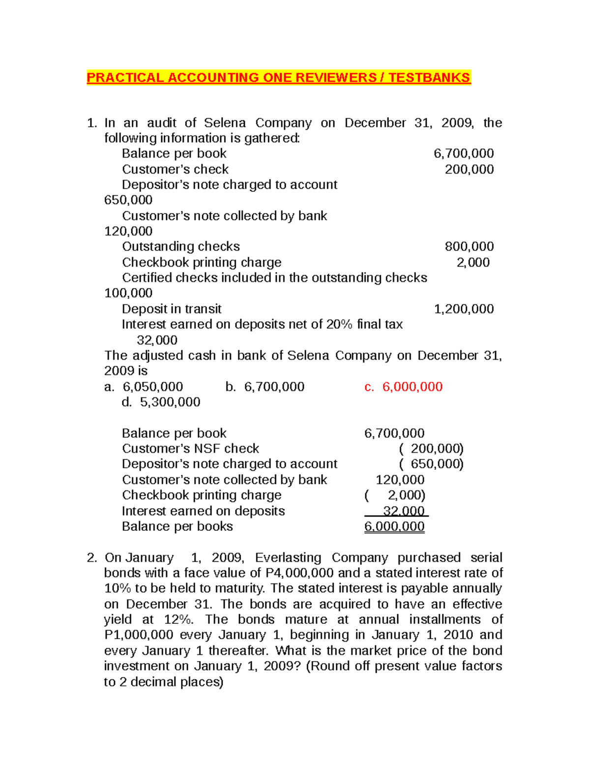 Practical Accounting ONE - PRACTICAL ACCOUNTING ONE REVIEWERS ...