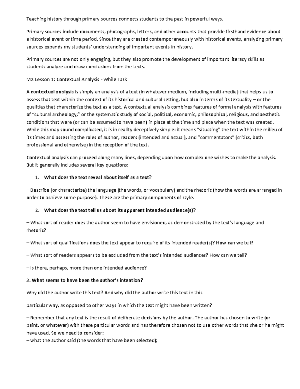 Teaching-history - Lecture notes 1 - Teaching history through primary ...