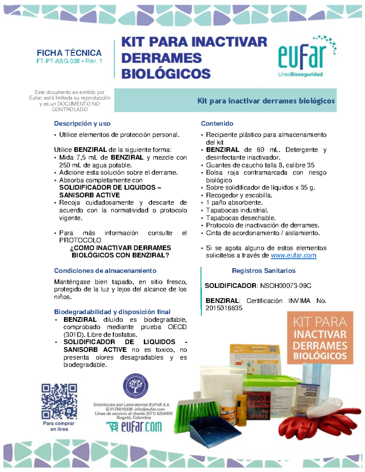 Ficha Tecnica Kit Derrames - Descripción y uso • Utilice elementos de protección personal ...