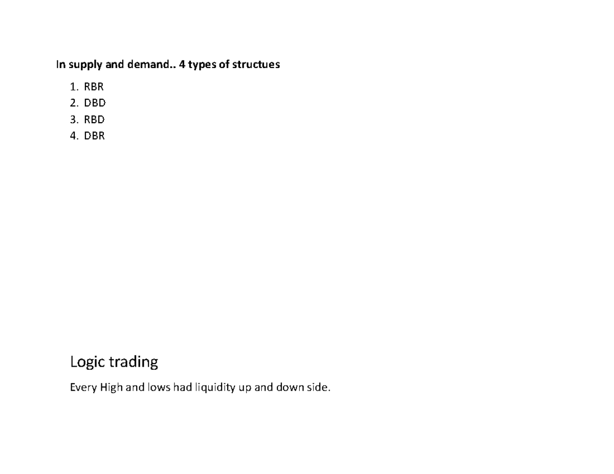 Logic trading notes smc (Autosaved) - In supply and demand.. 4 types of ...